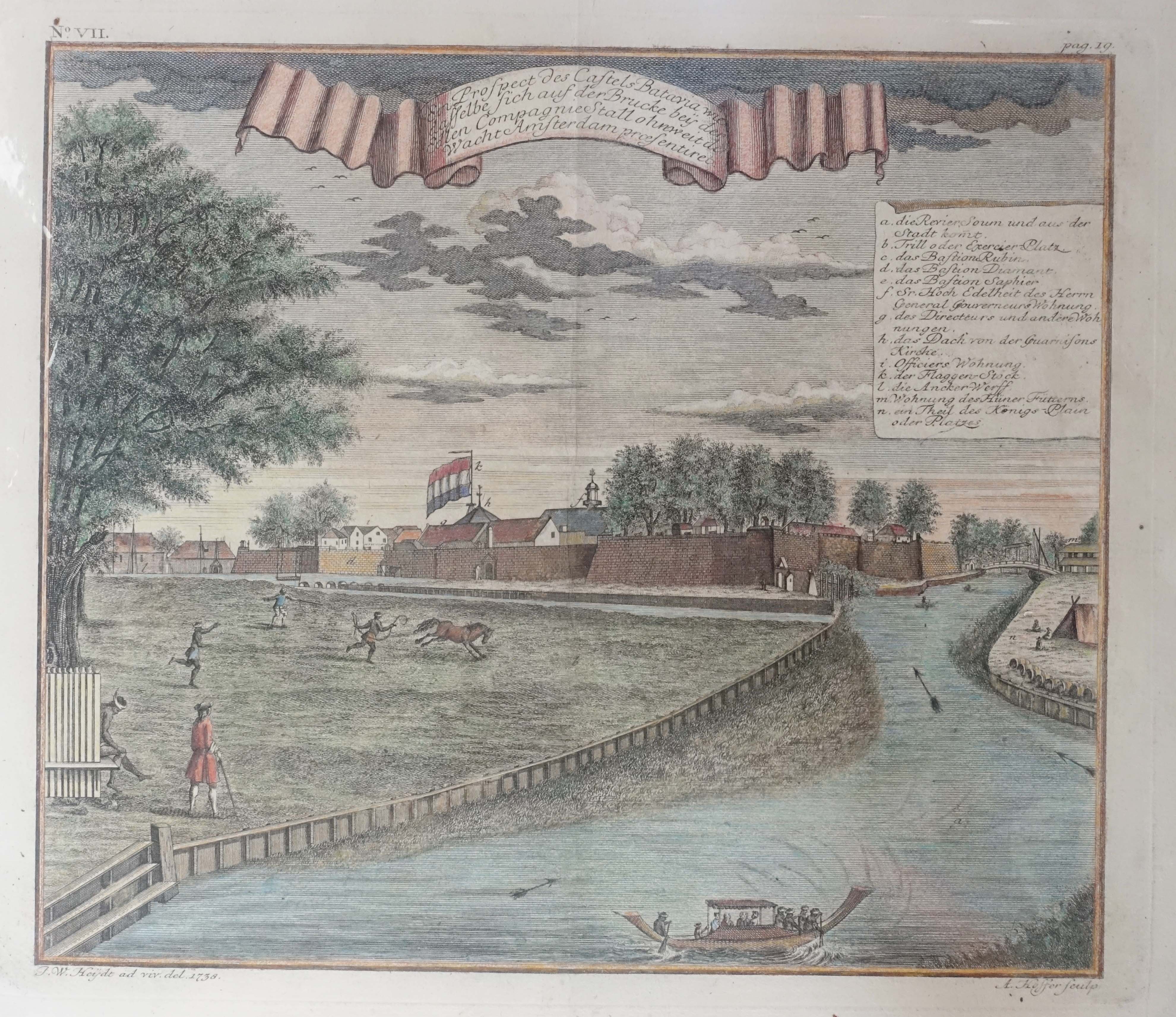 Antique Print Batavia Castle by Heijdt (1744)Bartele Gallery