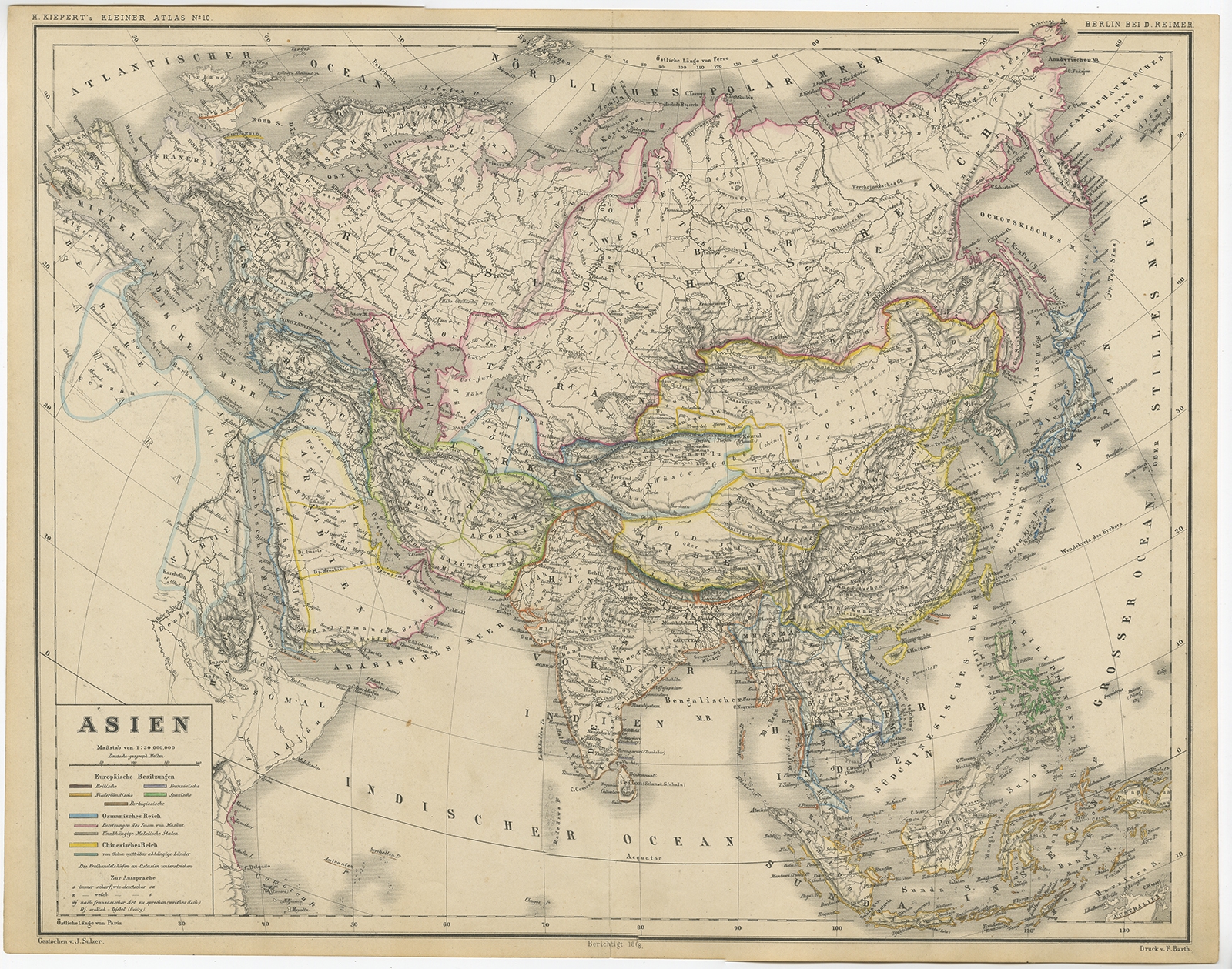 Asia Political Map Of 1880