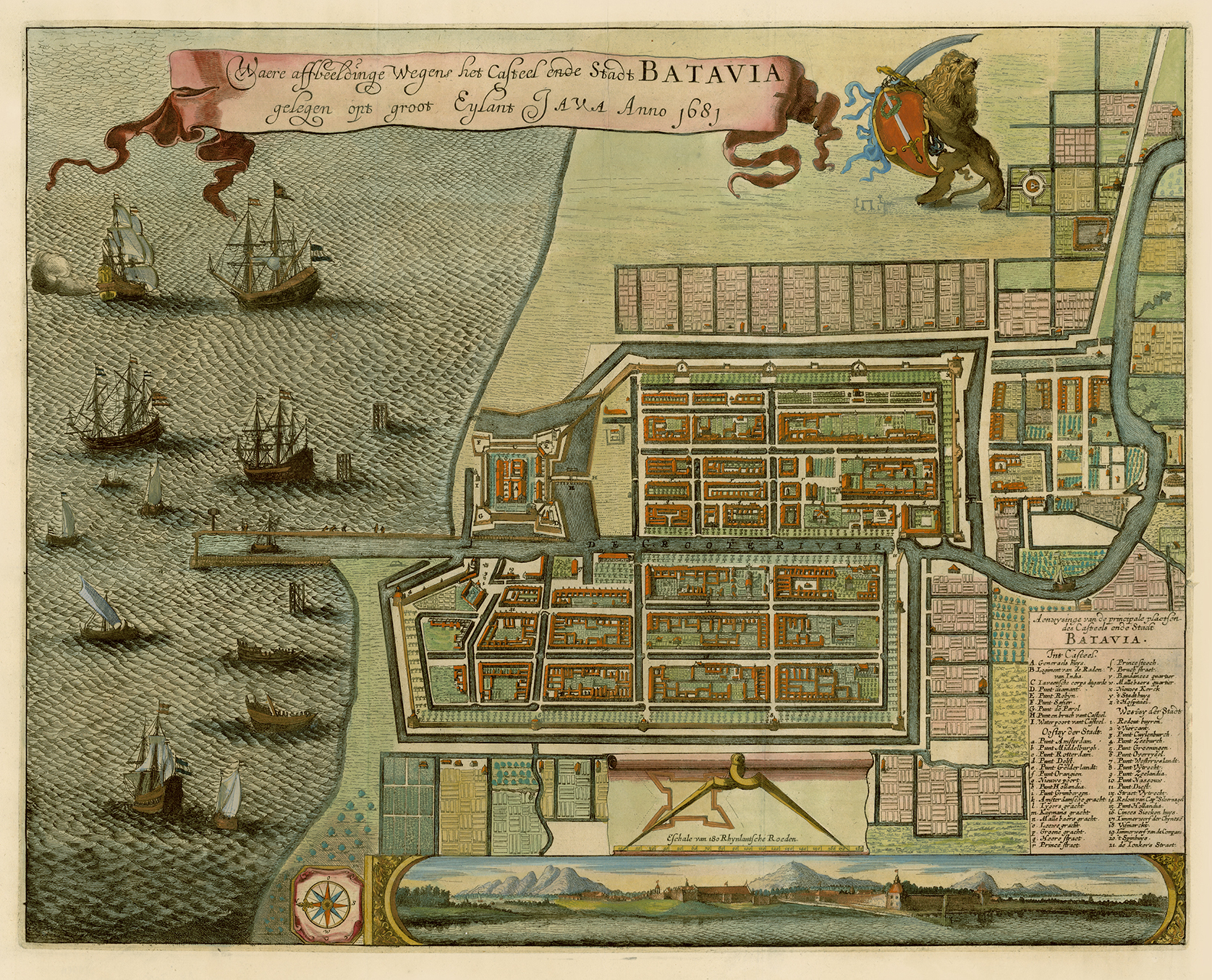 Antique Map Batavia by Leti (c.1690) – Bartele Gallery