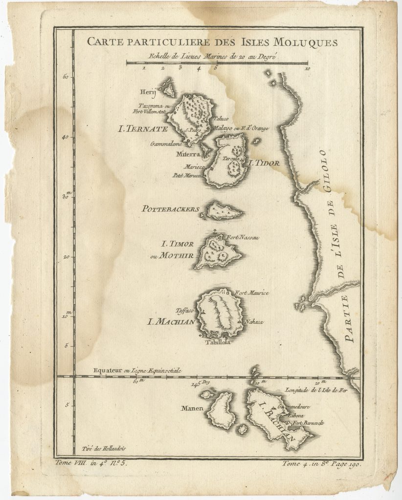 Antique Map of the Maluku Islands by Bellin (1760)