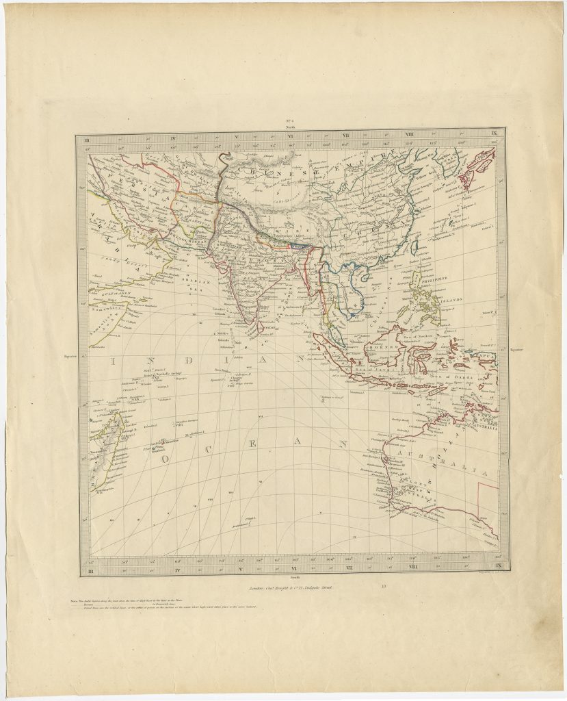 Antique Map of Southeast Asia by Walker (c.1845)